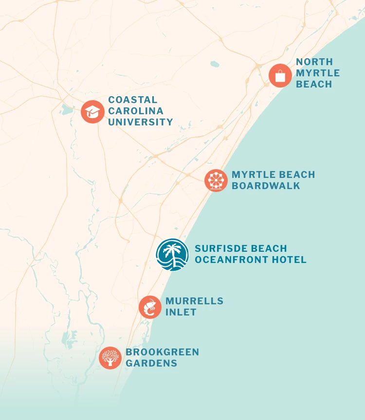 Ocean Drive Myrtle Beach Area Map